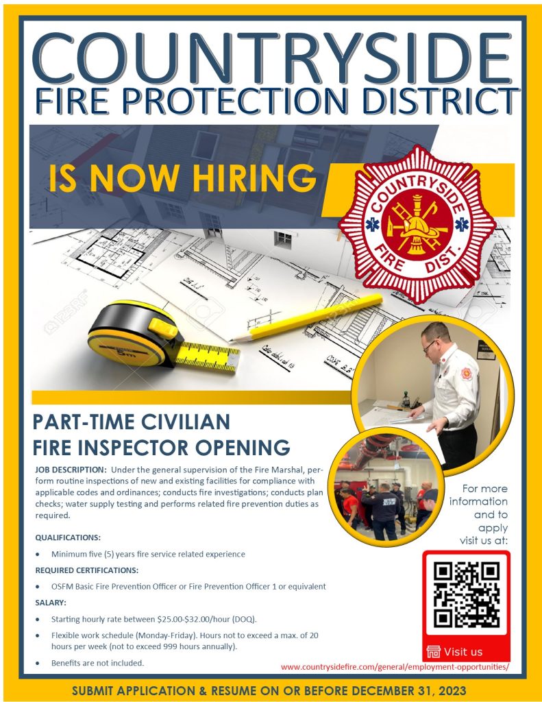 Employment Opportunities – Countryside Fire Protection District